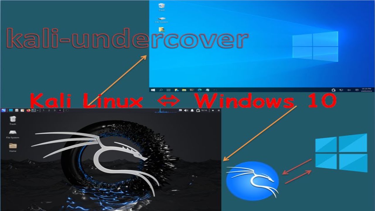 Kali Linux 2024.1: kali-undercover секретный режим маскировки под Windows 10 - YouTube