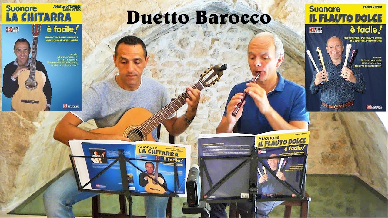 Duetto Barocco - Flauto e Chitarra (con SPARTITO e nomi note) - YouTube