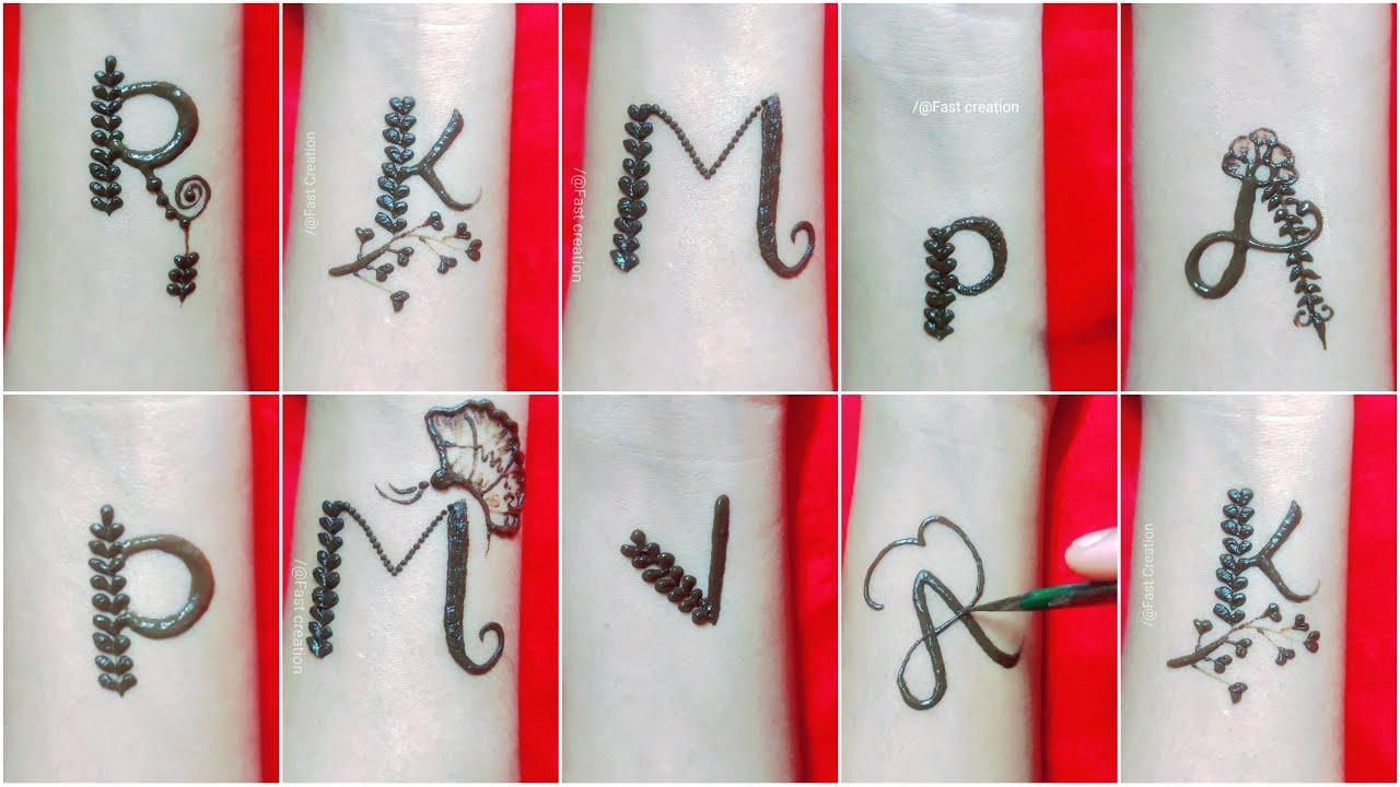 Beautiful A to Z tattoo mehandi design,A to Z alphabet Mehndi tattoo,A ...
