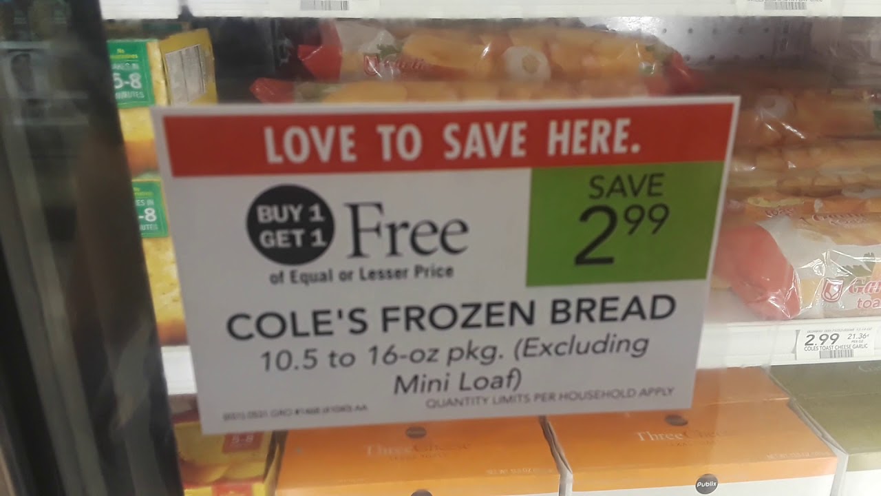 Cole's Garlic Bread $1.00 at Publix - YouTube