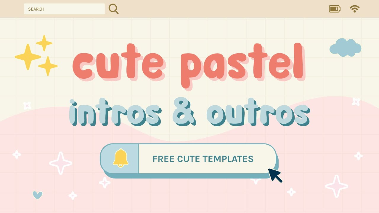 Cute pastel aesthetic intro and outro template | free no text download ...