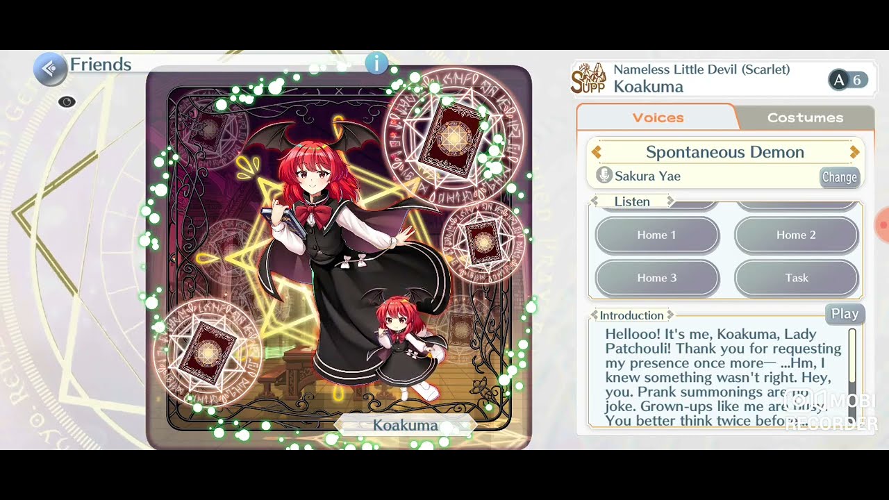 Touhou Lost Word Voice Lines - Koakuma (Embodiment of Scarlet Devil ...
