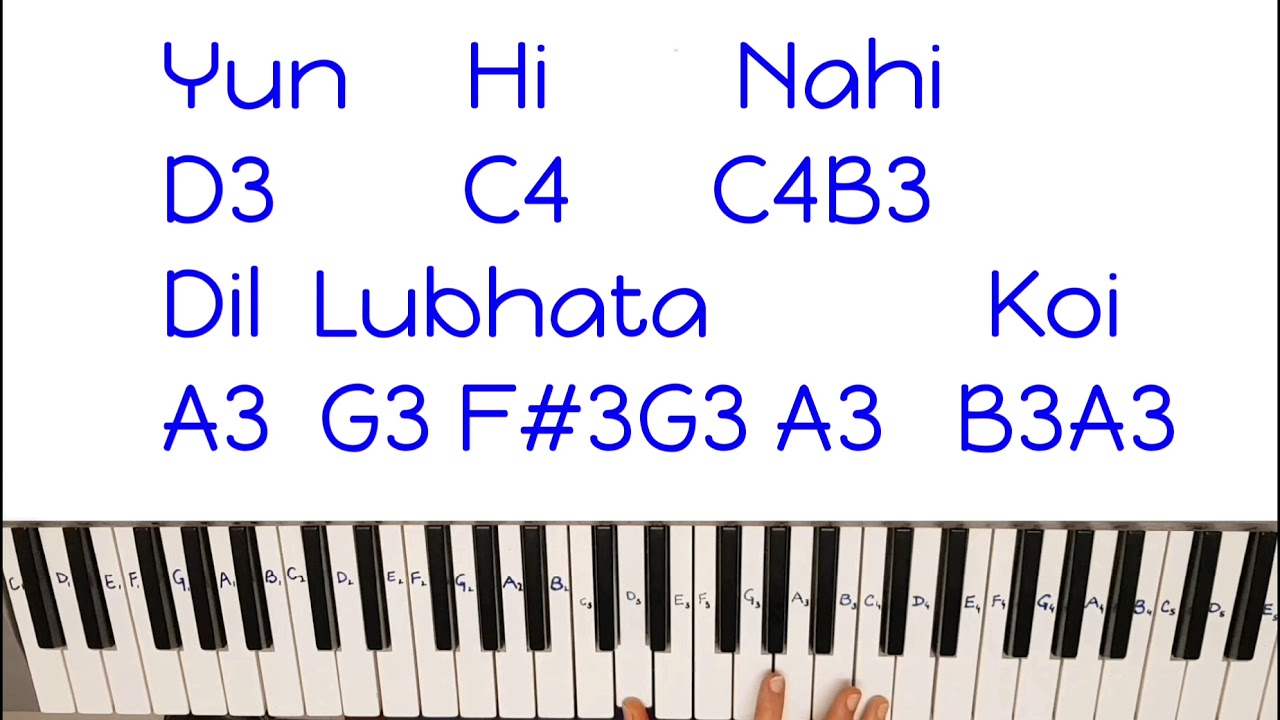 Tera Mujhse Hei Pahle Ka Nata Koi ~ Keyboard/Piano Lesson || Aa Gale ...