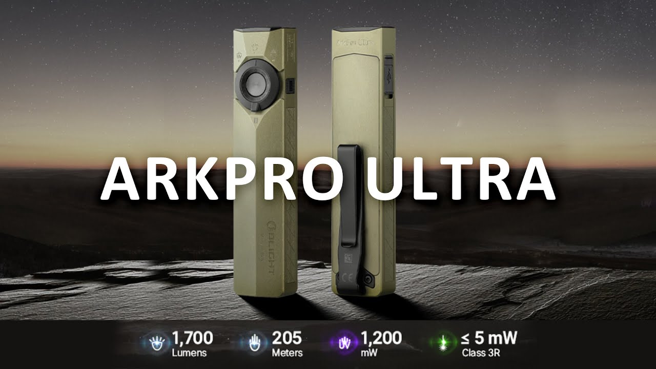 OLIGHT ArkPro Ultra EDC Flat Flashlight Rechargeable Portable Flash ...