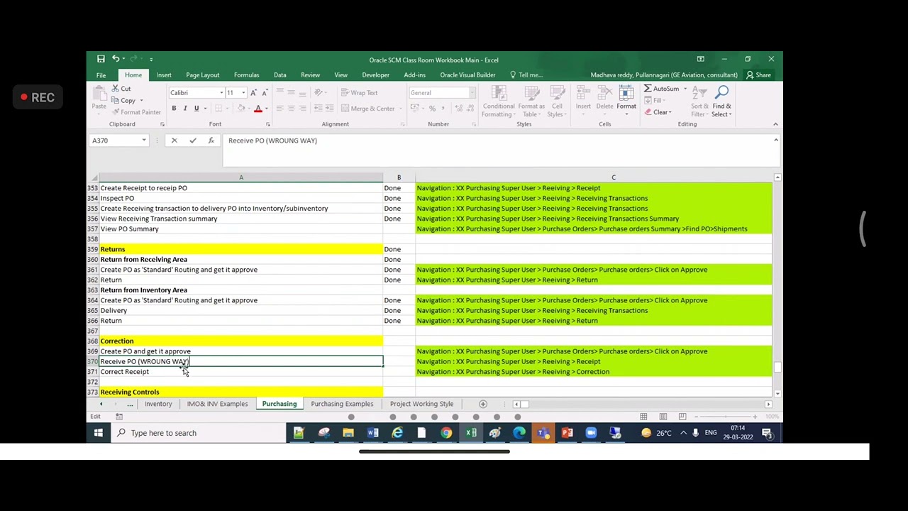 Correction in purchasing Oracle ERP R12 D29-03-2022 - YouTube