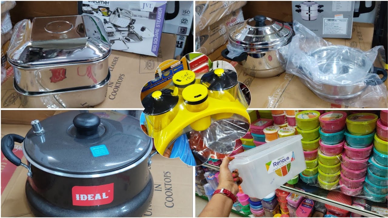 Kitchen Stainless Steel Idly Pathiram, Storage Containers,Oil Dispenser ...