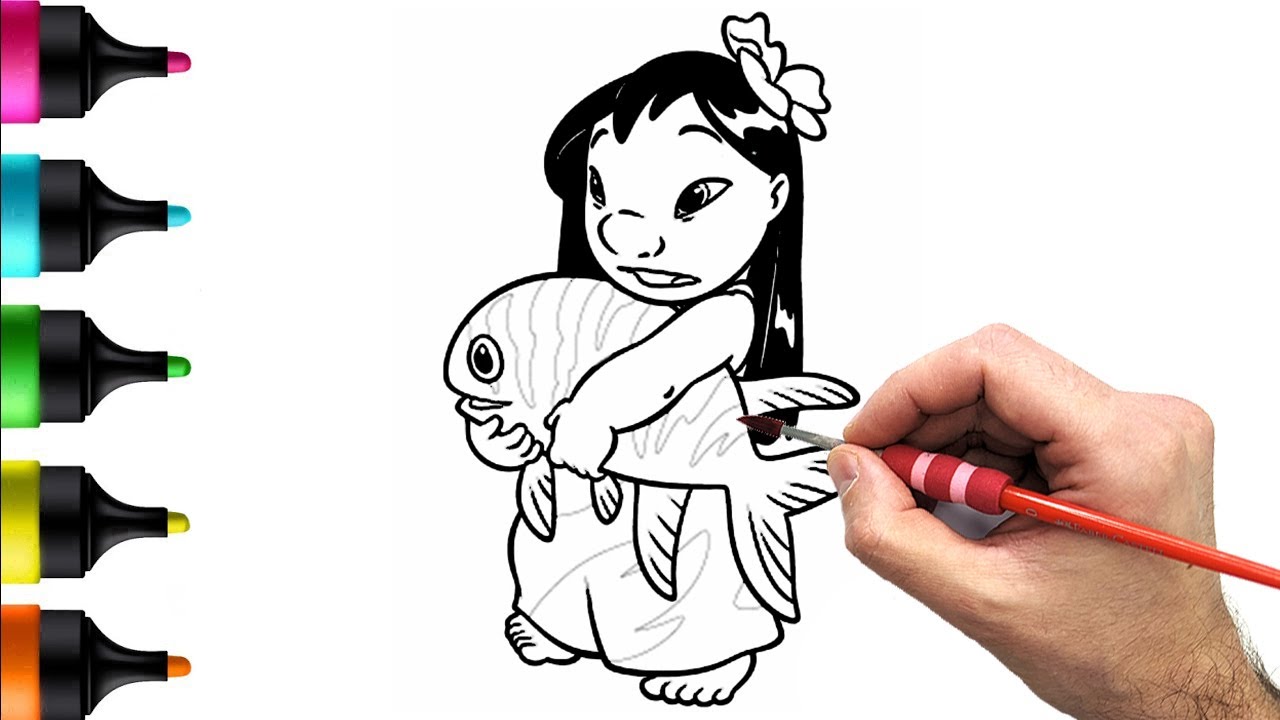 🐠 Lilo with Fish: Learn to Draw, Paint, and Color Together! Fun Art for ...