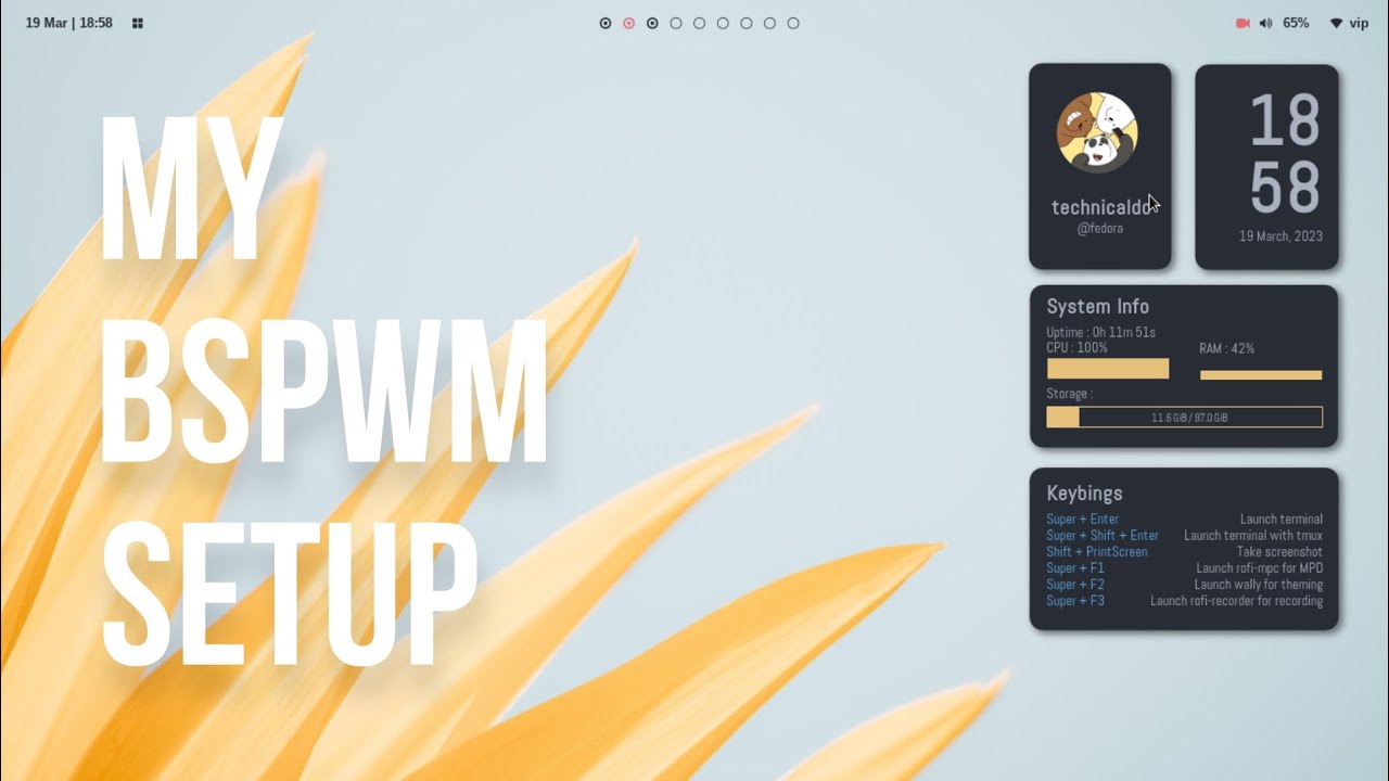 My Latest Setup | BSPWM | CONKY | POLYBAR - YouTube