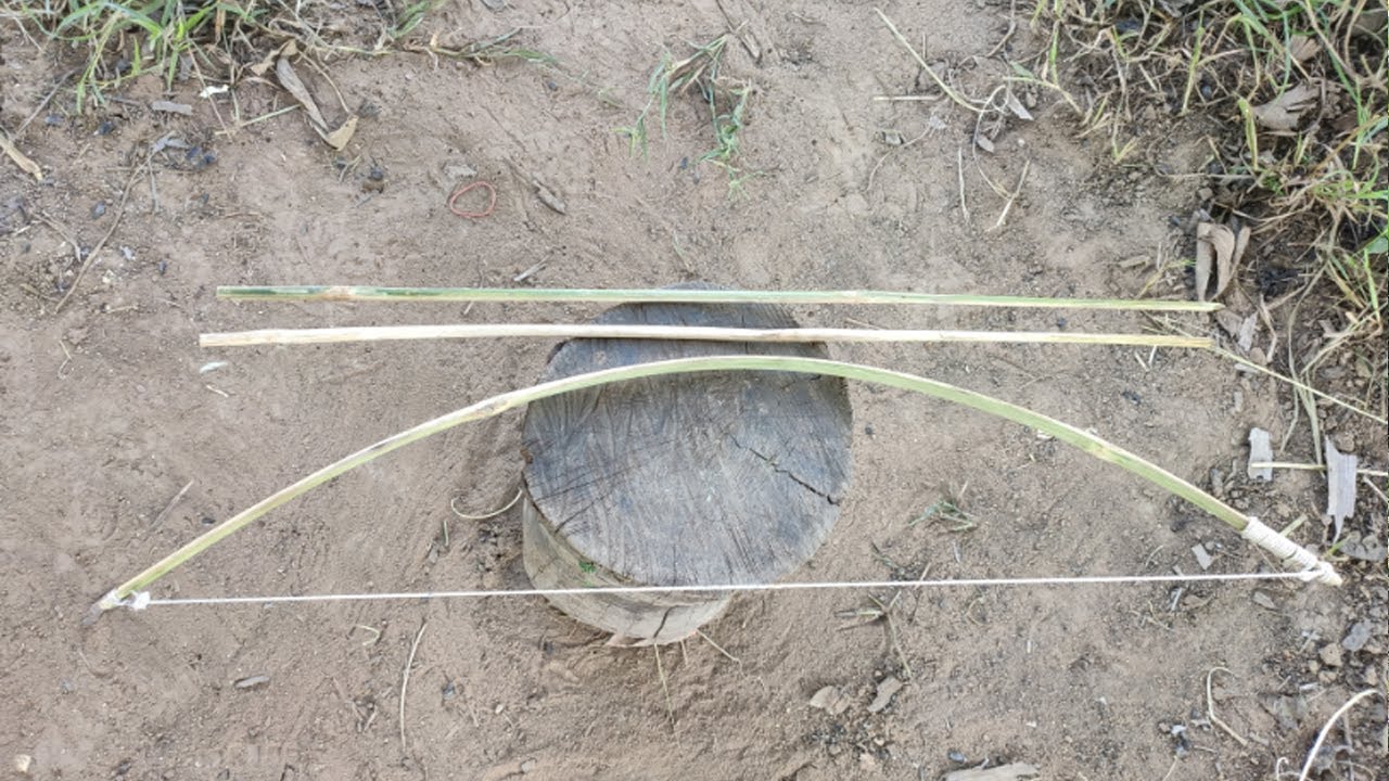 How to make Bow and Arrow with Bamboo, Easy Bow shooting test - YouTube