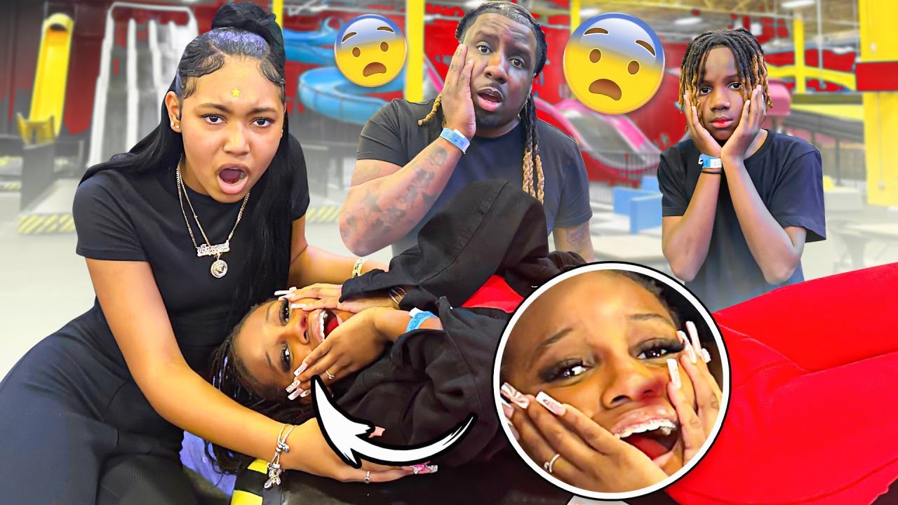 YAYA ALMOST BROKE HER NOSE GOING DOWN THIS SLIDE SHE WAS SO SAD - YouTube