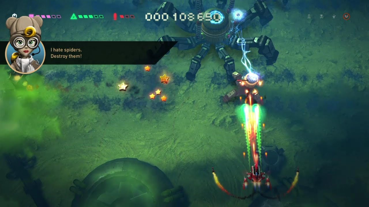 SKY FORCE RELOADED Walkthrough STAGE 10 / Araneae Lebes, Nightmare ...