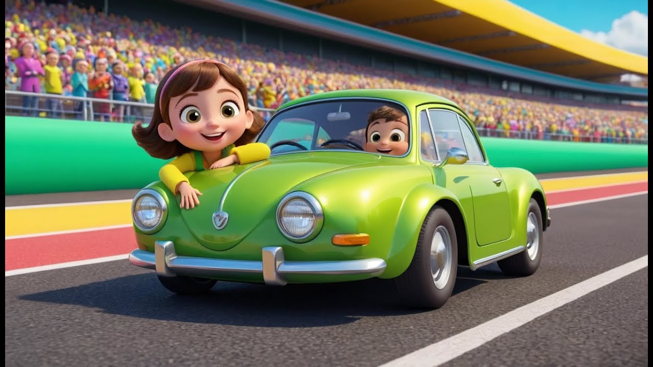 Name the Color in Racing Cars Adventure | Fun Kids Learning Song | Sing ...