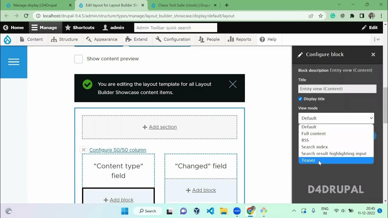 Ctools Module To Render Entity View Mode In Layout Builder Drupal 9 D4drupal Youtube