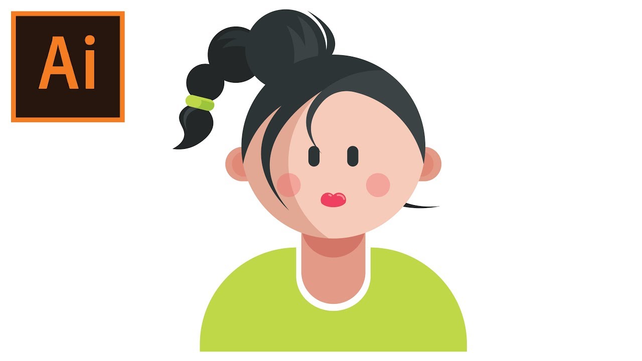 Girl character tutorial in illustrator - YouTube