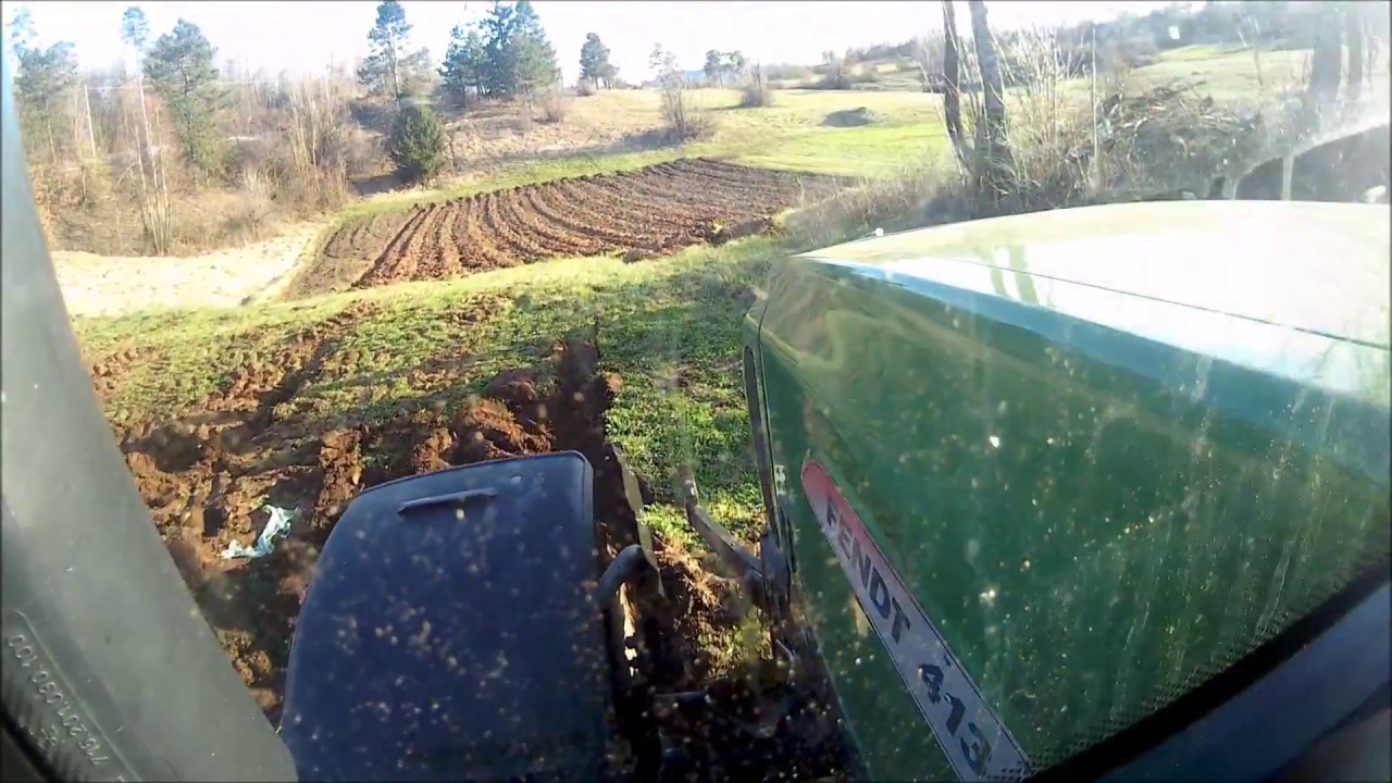 Fendt 413 Vario- Ploughing/ oranje /orka 2018 - YouTube