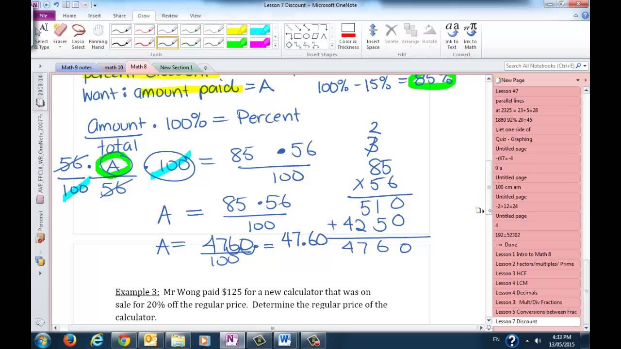 lesson 7 percent discount - YouTube