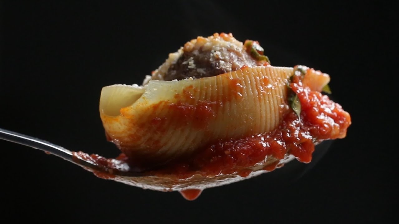 Meatball Stuffed Shell Pasta - YouTube