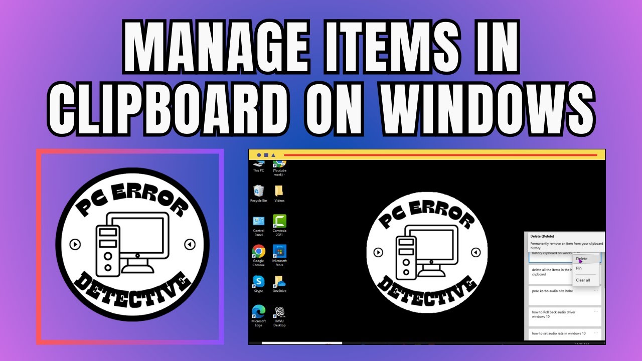 How to Manage Items in Clipboard on Windows 10 - YouTube