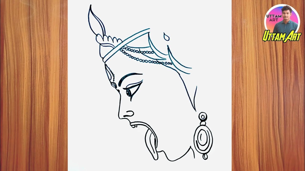 Maa Kali drawing || How to draw Maa Kali Easy || Step by step easy ...