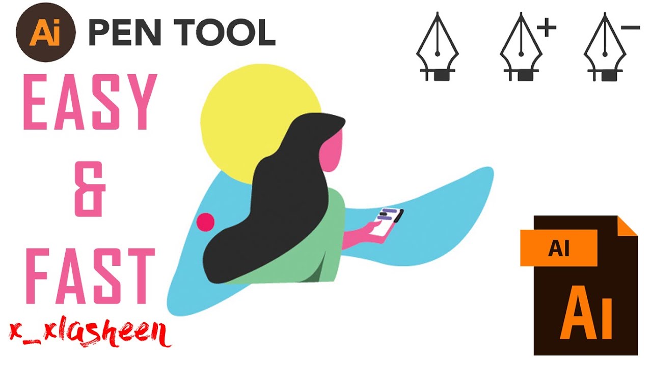 FLAT ART EASY USING ADOBE ILLUSTRATOR CC FAST QUICK TUTORIAL GRAPHIC ...