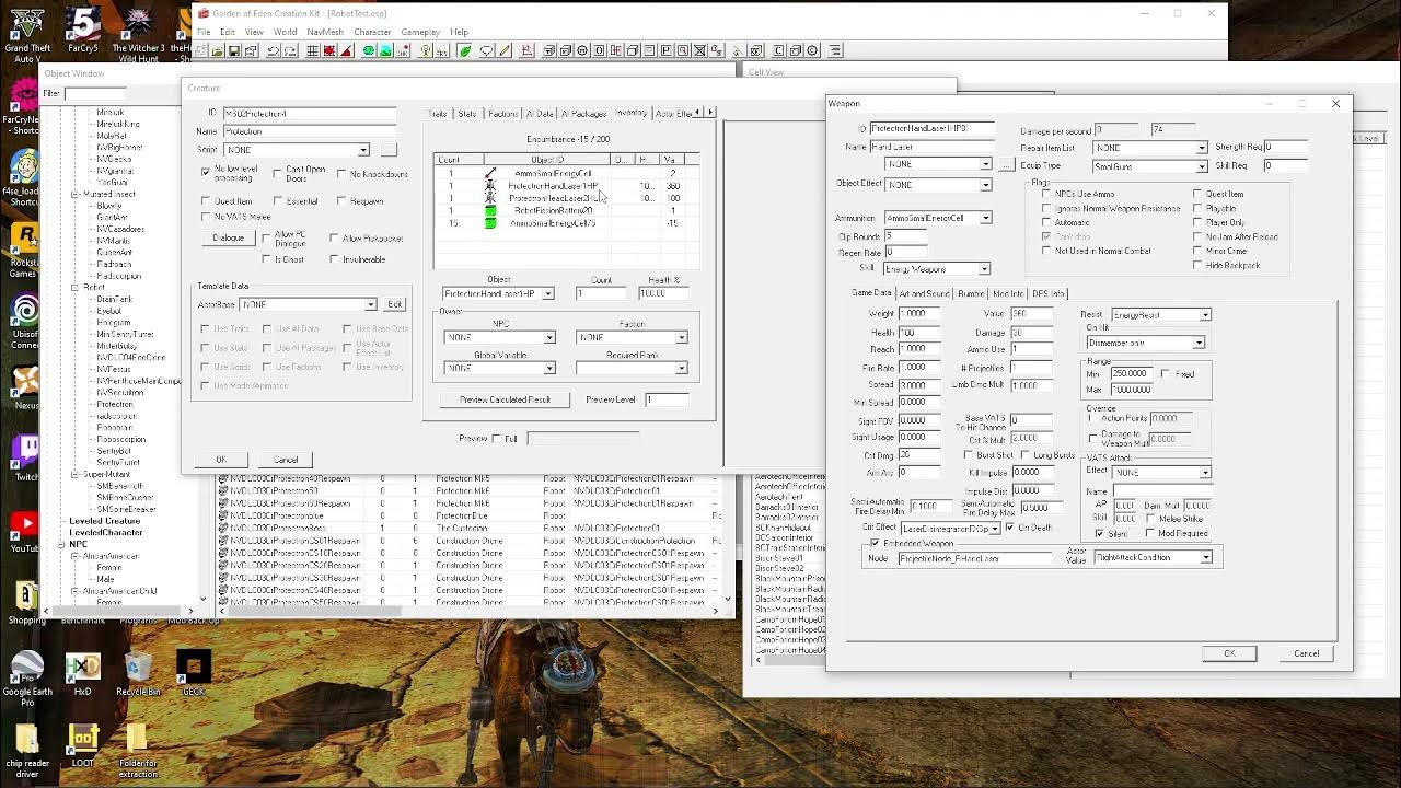 Fallout New Vegas Geck Tutorial: How to make creatures and robots use custom weapons - YouTube