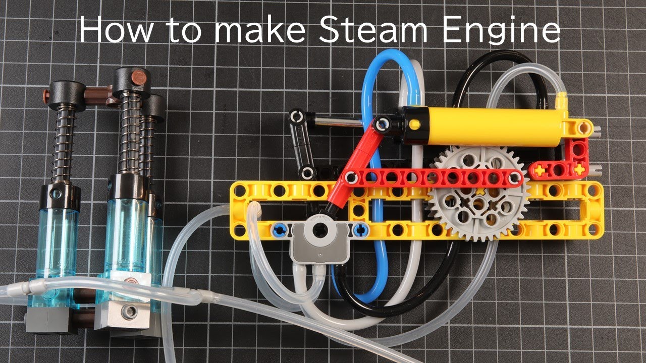 How to make Simple Steam Engine by LEGO Pneumatic System / Pressurised ...