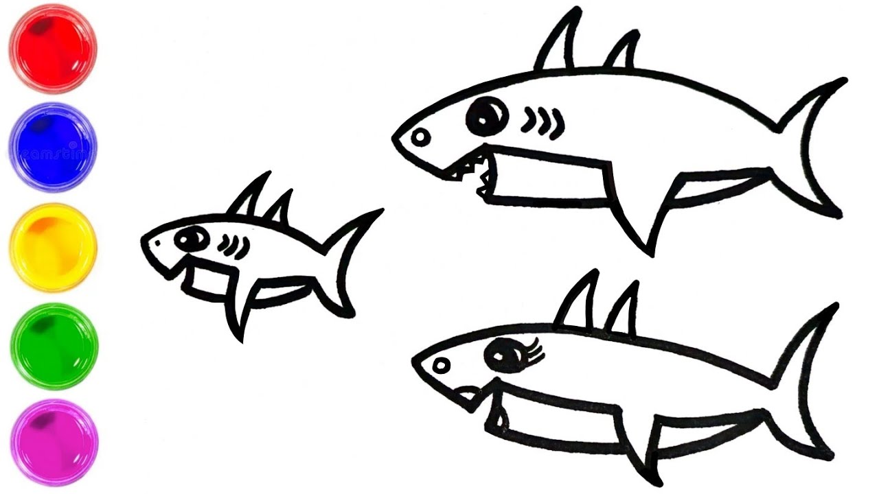 How To Draw Baby Shark & Family | Easy baby shark family drawing for ...