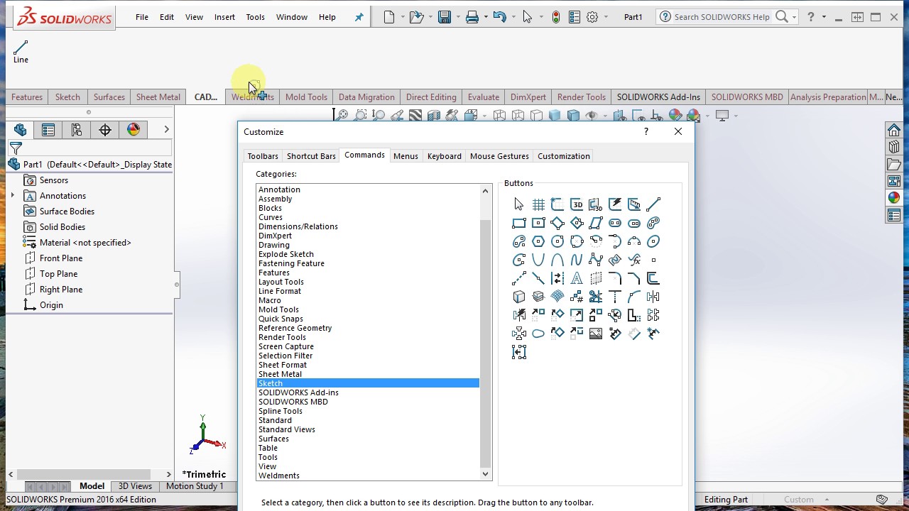 [HD] SOLIDWORKS GUI customization - YouTube
