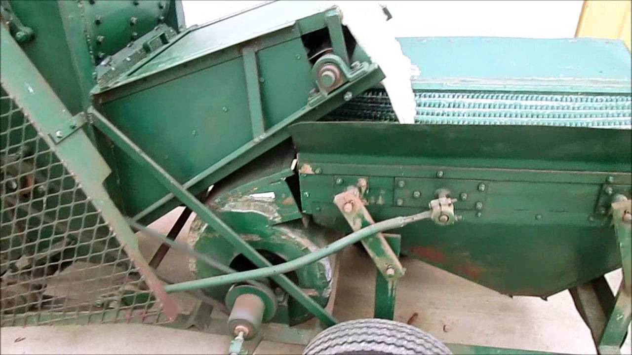 Thresher with belt feed - YouTube