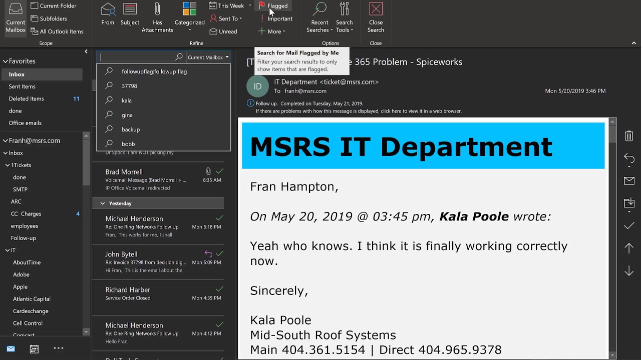 Unflag messages in Outlook - YouTube