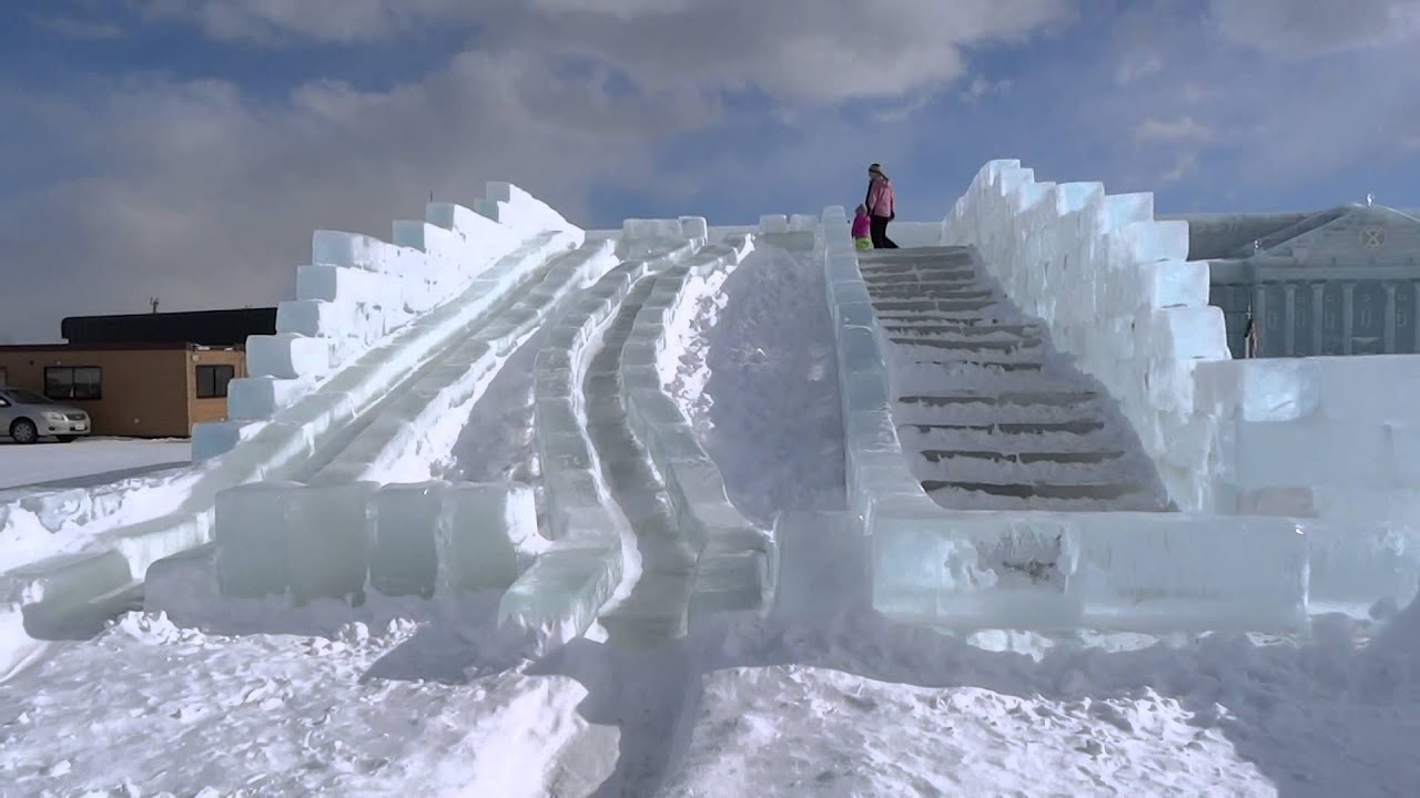 Monbetsu Ice Slides - YouTube