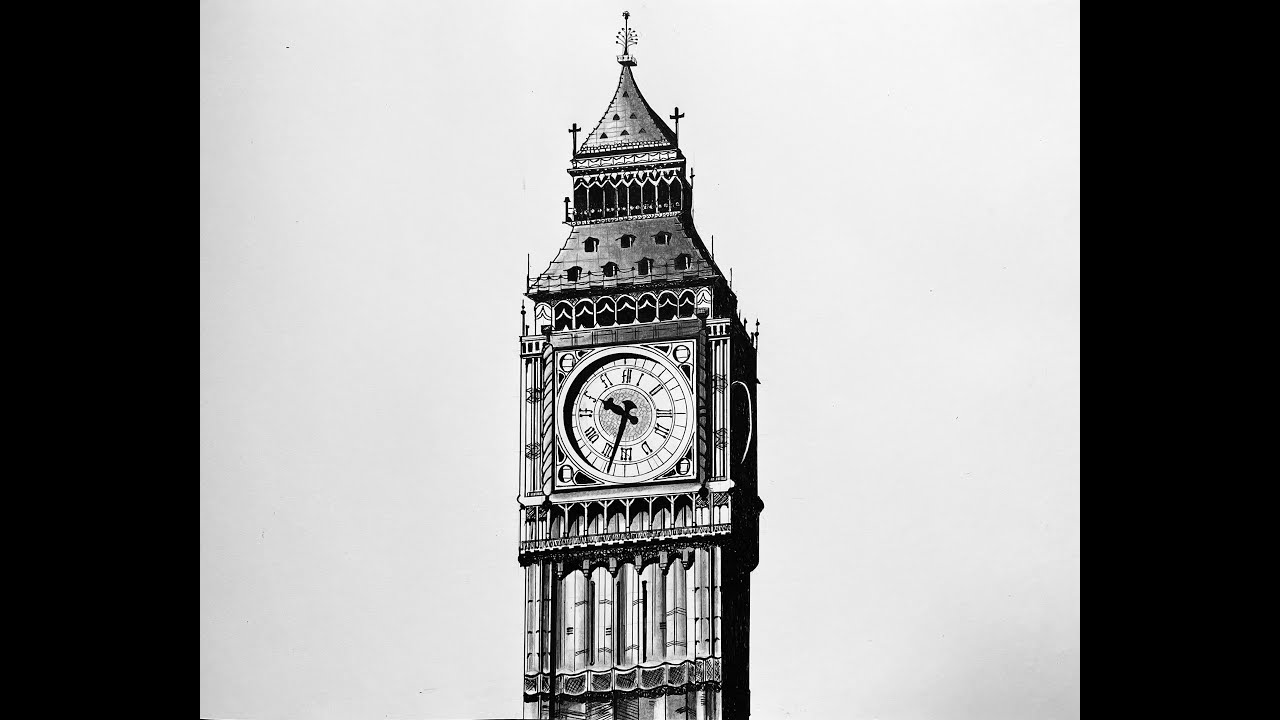 Realistic Drawing: Big Ben - YouTube