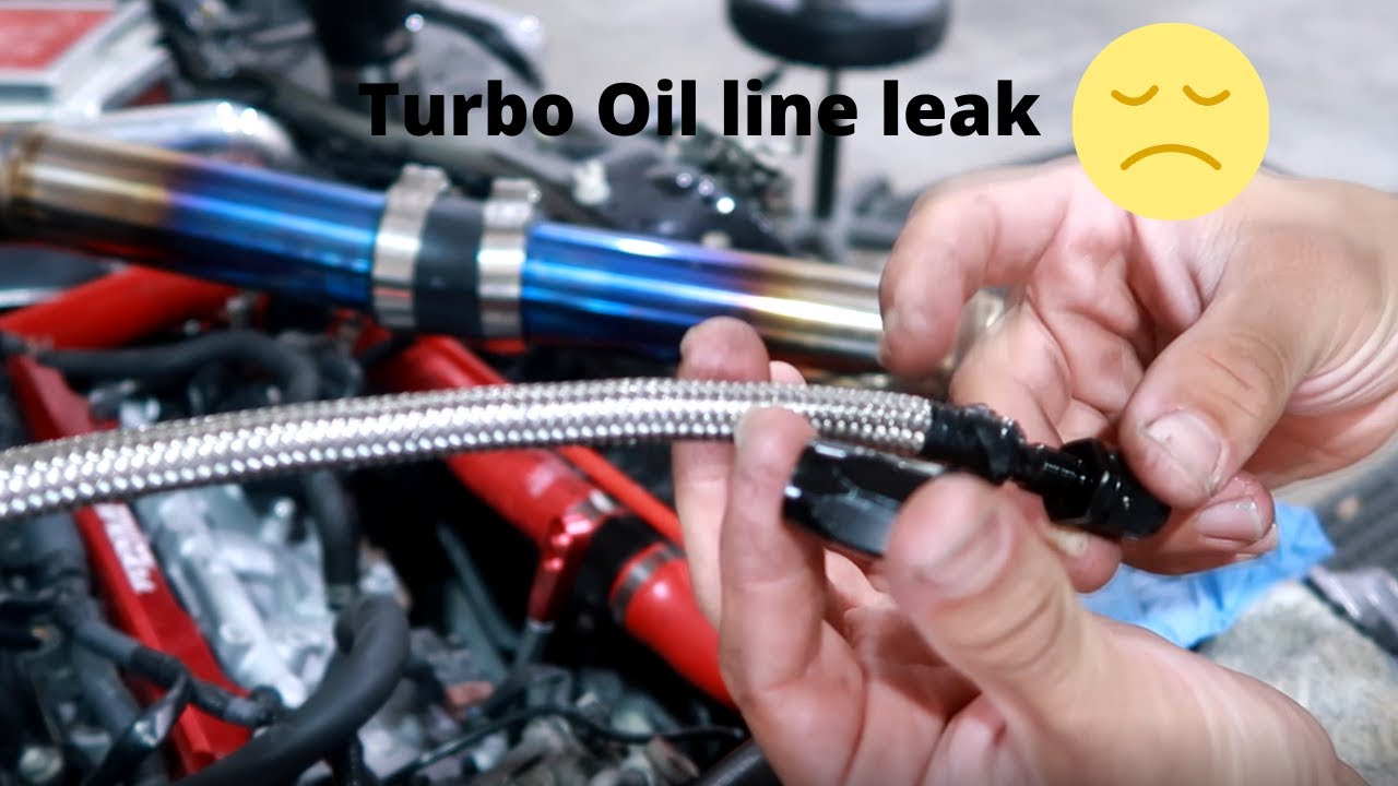 Turbo oil retun line leak! - YouTube