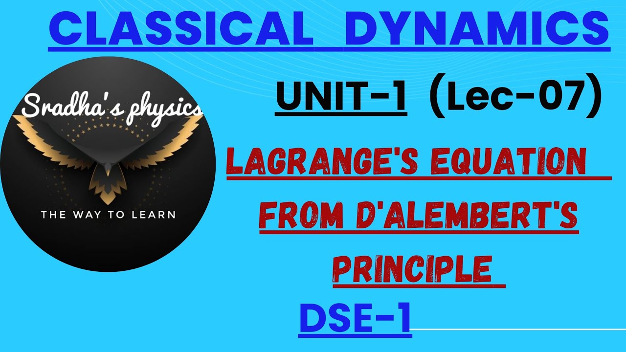 Lagrange s Equation From D Alembert s Principle YouTube lagrange-s-equation-from-d-alembert-s-principle-youtube
