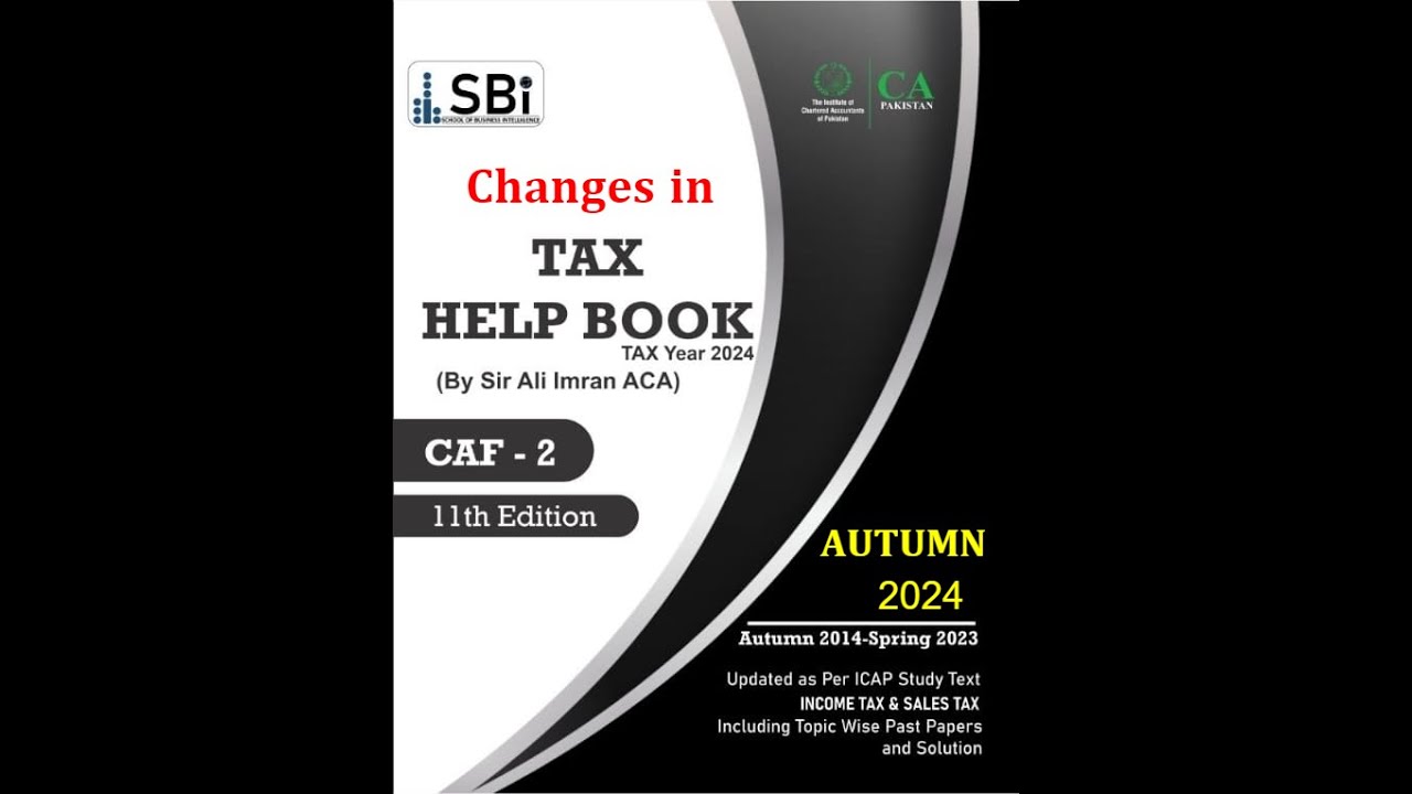Changes in 11th edition of Tax Help Book for Autumn 2024 Attempt - YouTube