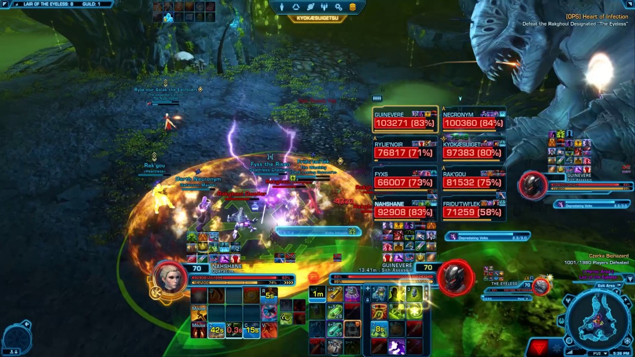 SWTOR: 8 Man HM Eyeless Operative Healing - YouTube