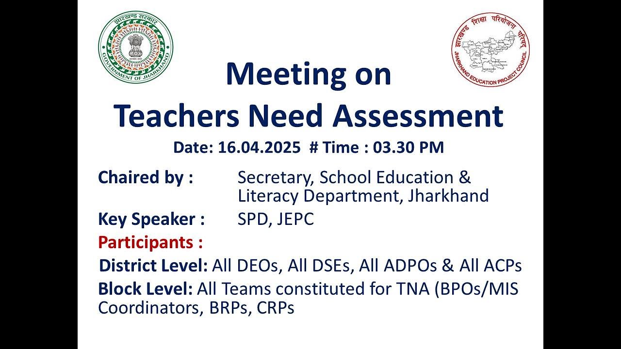 Meeting on Teacher Need Assessment (TNA) - YouTube
