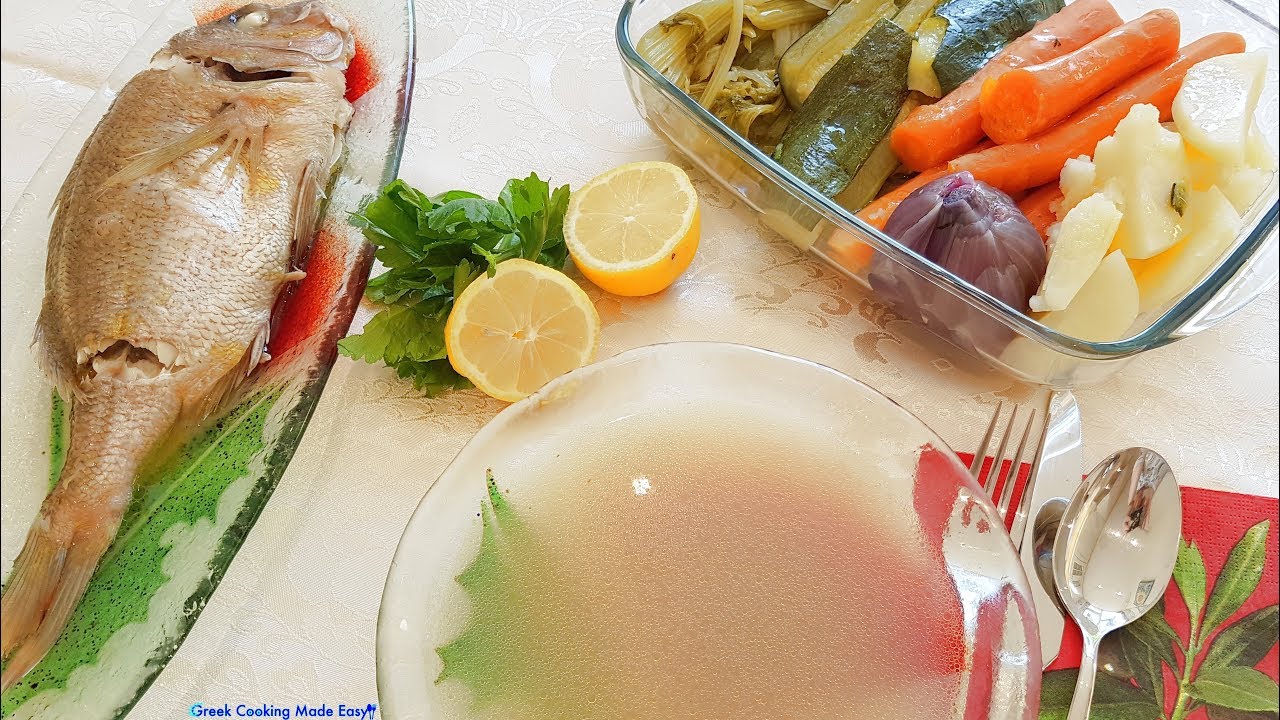 Fish Soup - Psarosoupa with Vegetables - Ψαρόσουπα - YouTube