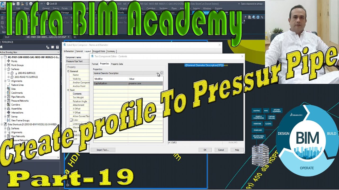 Utility-part-19 Create Pressure Pipe Profile To Alignment in Civil 3d ...