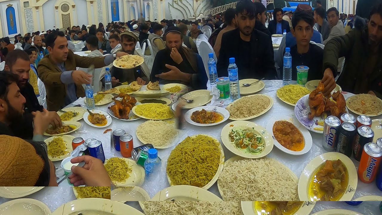 Wedding food in Afghanistan | Wedding ceremony in Restaurant | Kabuli ...