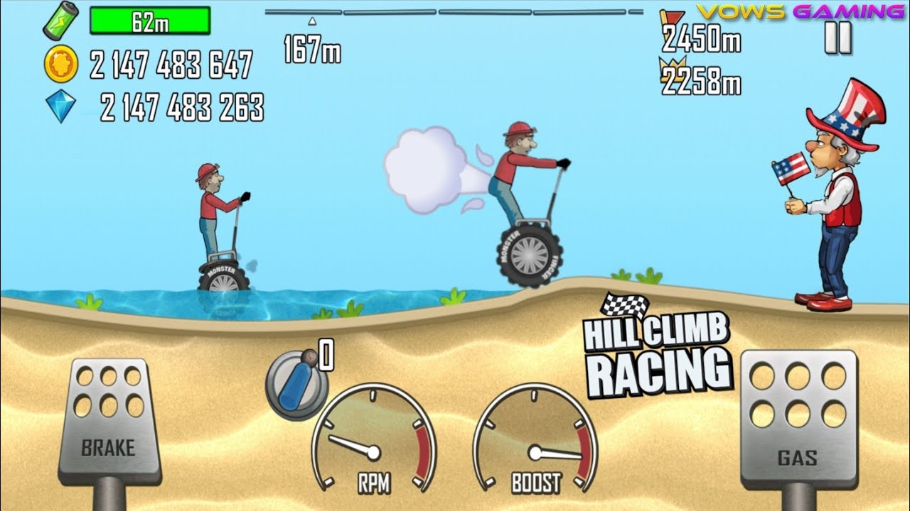 4.6 Hill Climb Racing Game with One wheeler | Play In Beach Road ...
