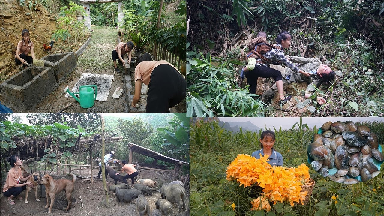 Full video. Single mother's life, farming, raising livestock, going to ...