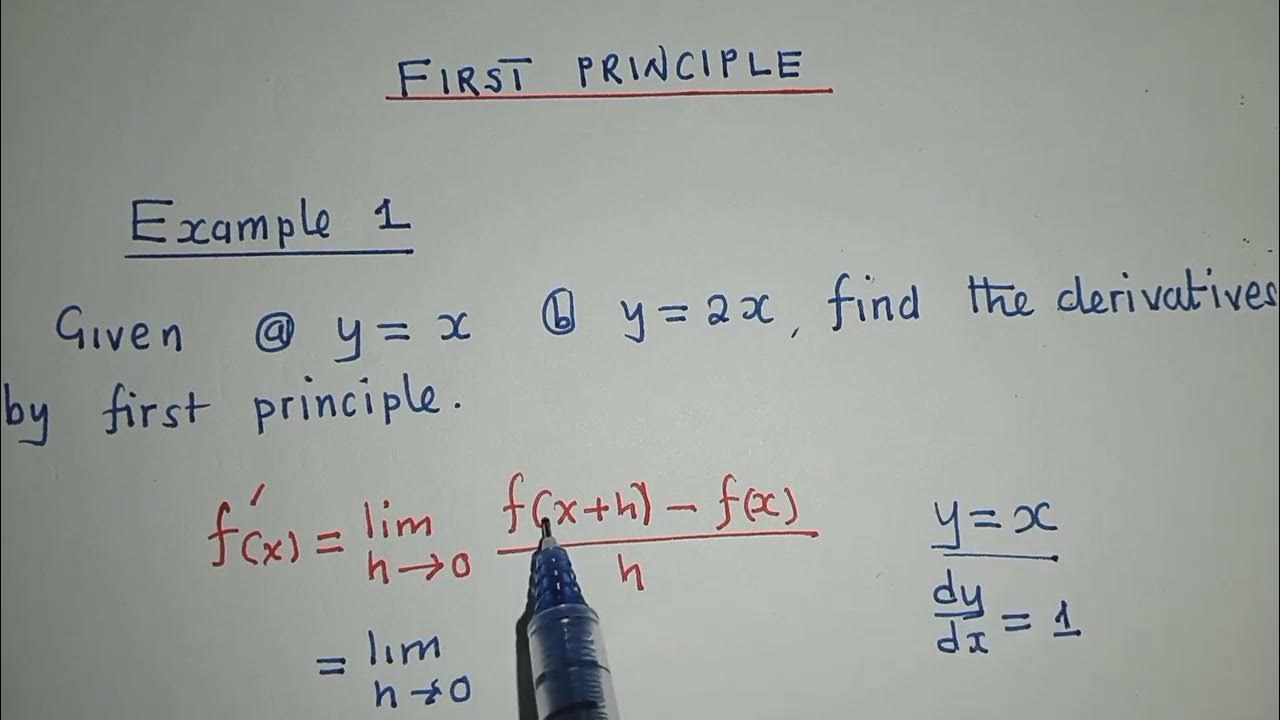 First principle of derivative - Example 1 - YouTube
