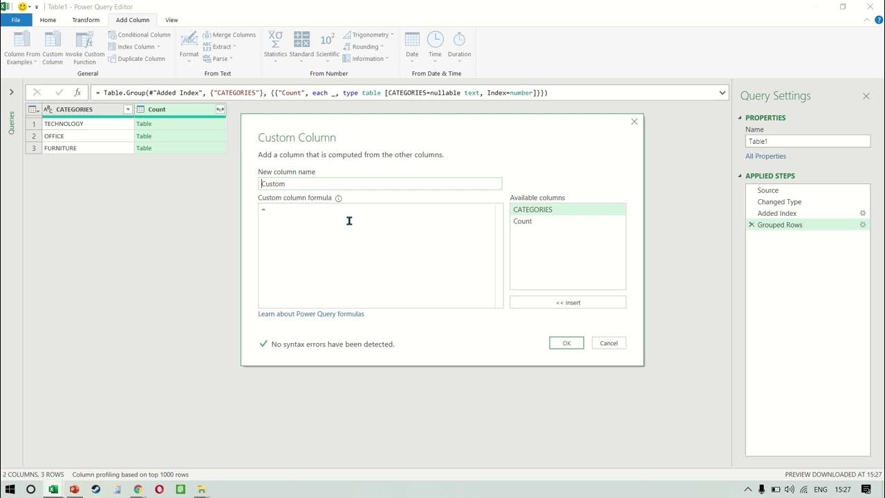 26 - POWER QUERY - CREATE INDEX COLUMN FOR GROUP - YouTube