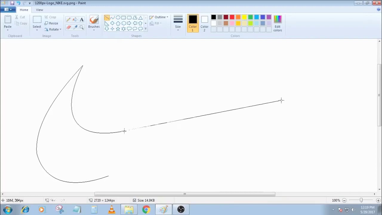 1ST GRADING How to Draw Nike “Swoosh” logo in MS Paint from Scratch ...
