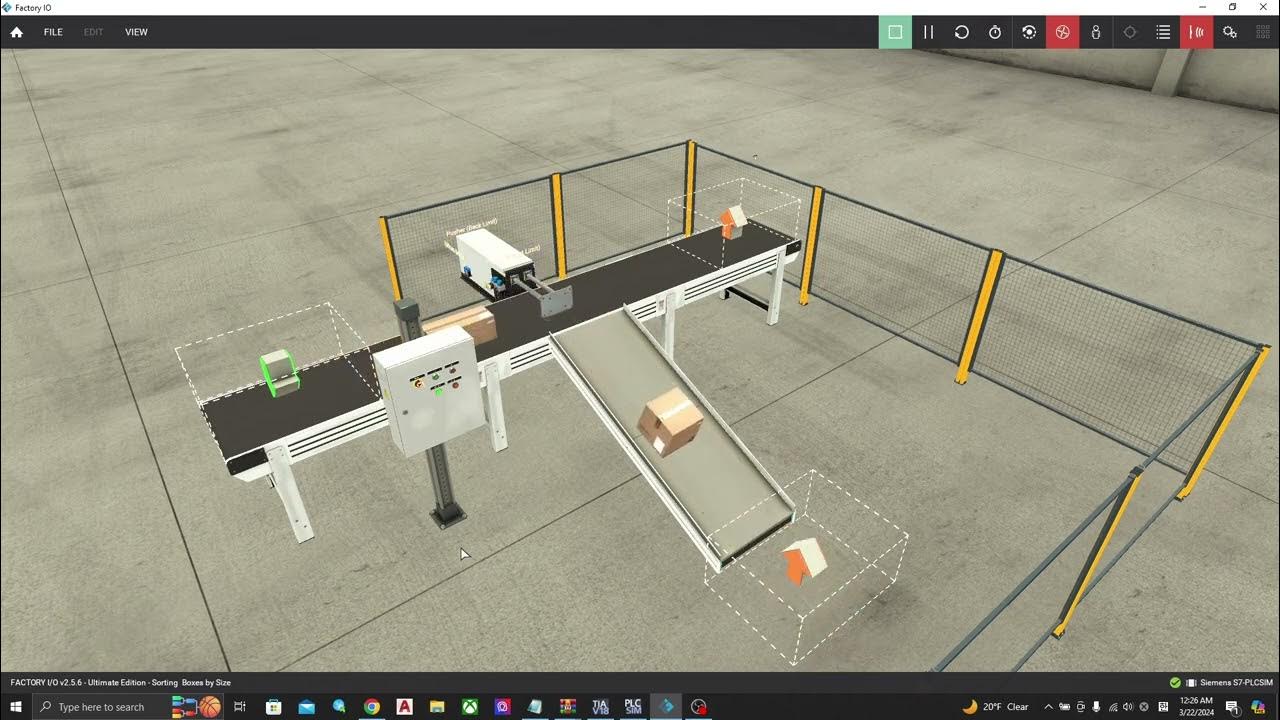 Sorting Boxes by Size - Siemens S7-1200 & Factory IO (Falling and Rising Edges) - YouTube