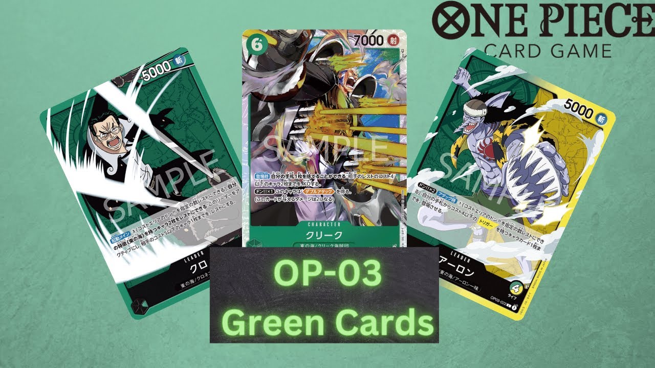 All Green cards in op-03 Revealed!! | One Piece Card game - YouTube