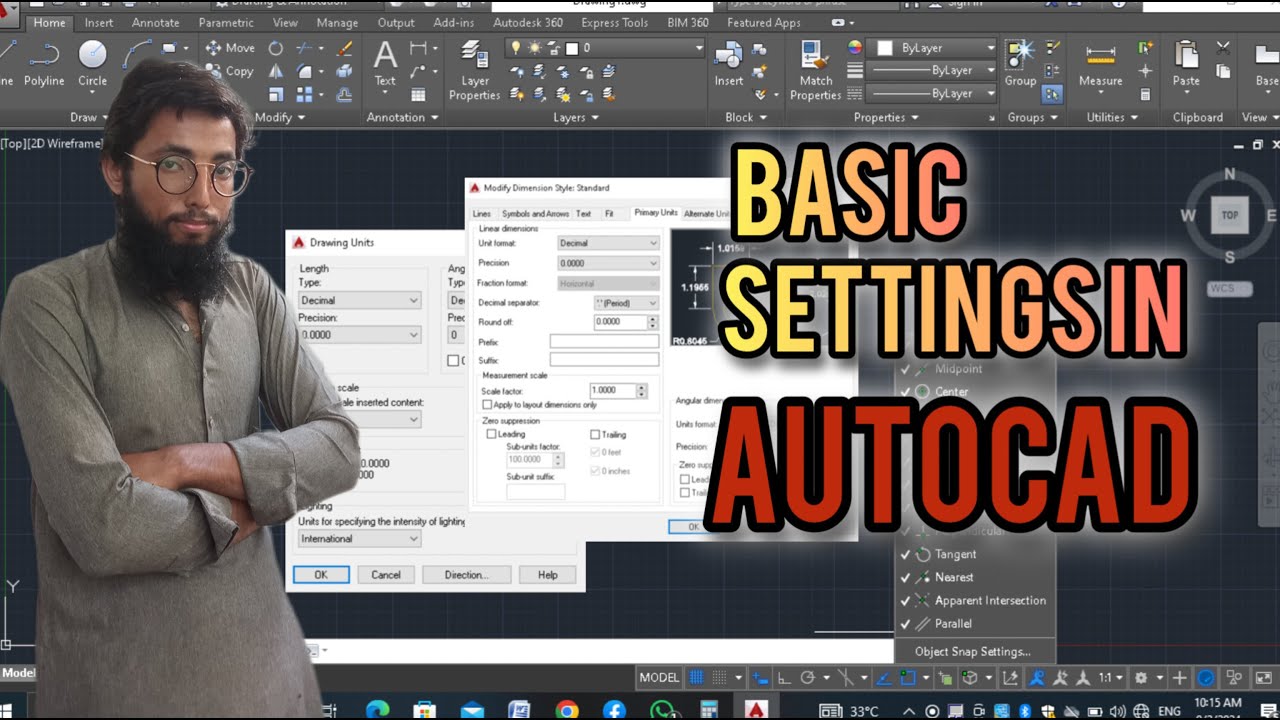 Basic setting in AutoCAD 2015 - YouTube