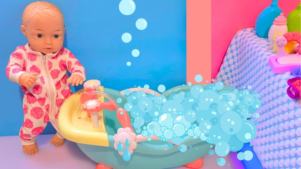 Baby Doll Bath Routine & Kids Play Baby Dolls - YouTube