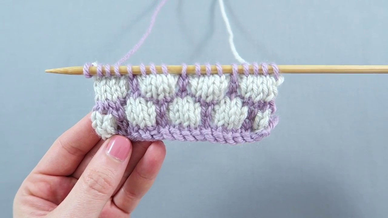 How to knit Blister Check Stitch - YouTube